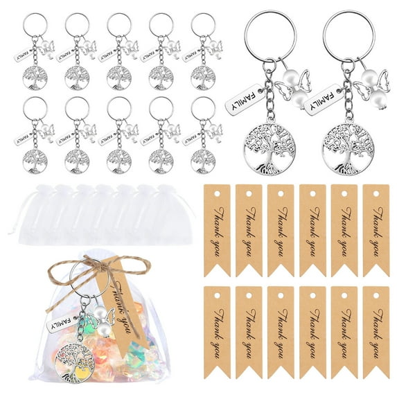 12 Set Tree Charm Key Holdera Pendant Alloy Texture Trees Keychain ...