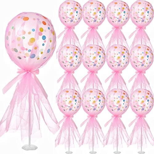 12 Set Tutu Tulle Balloons Table Centerpieces 12 Inch Polka Dot ...