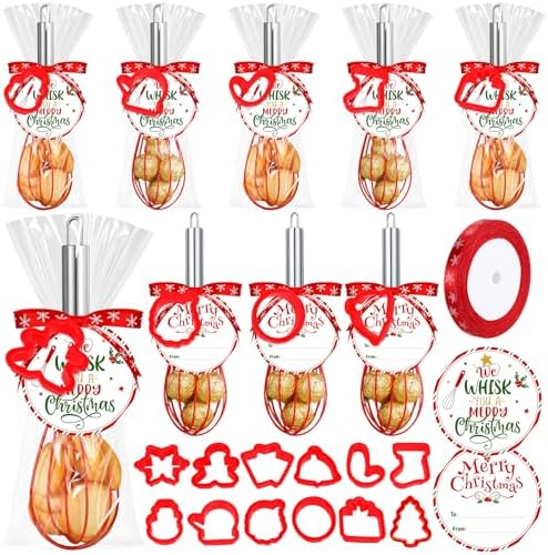 12 Sets 10 Inch Christmas Whisk Gifts with Stainless Steel Silicone ...