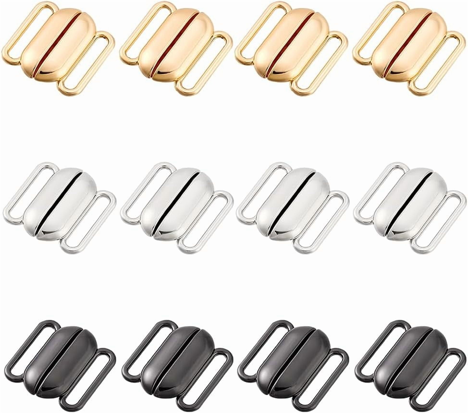 12 Sets 3 Colors Bra Closure Clasps 0.7 Inch Front Closing Bikini Clasp ...
