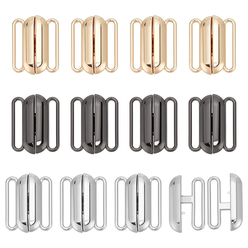 12 Sets 3 Colors Front Closing Bikini Clasp Clicker Closure 1'' Bra ...