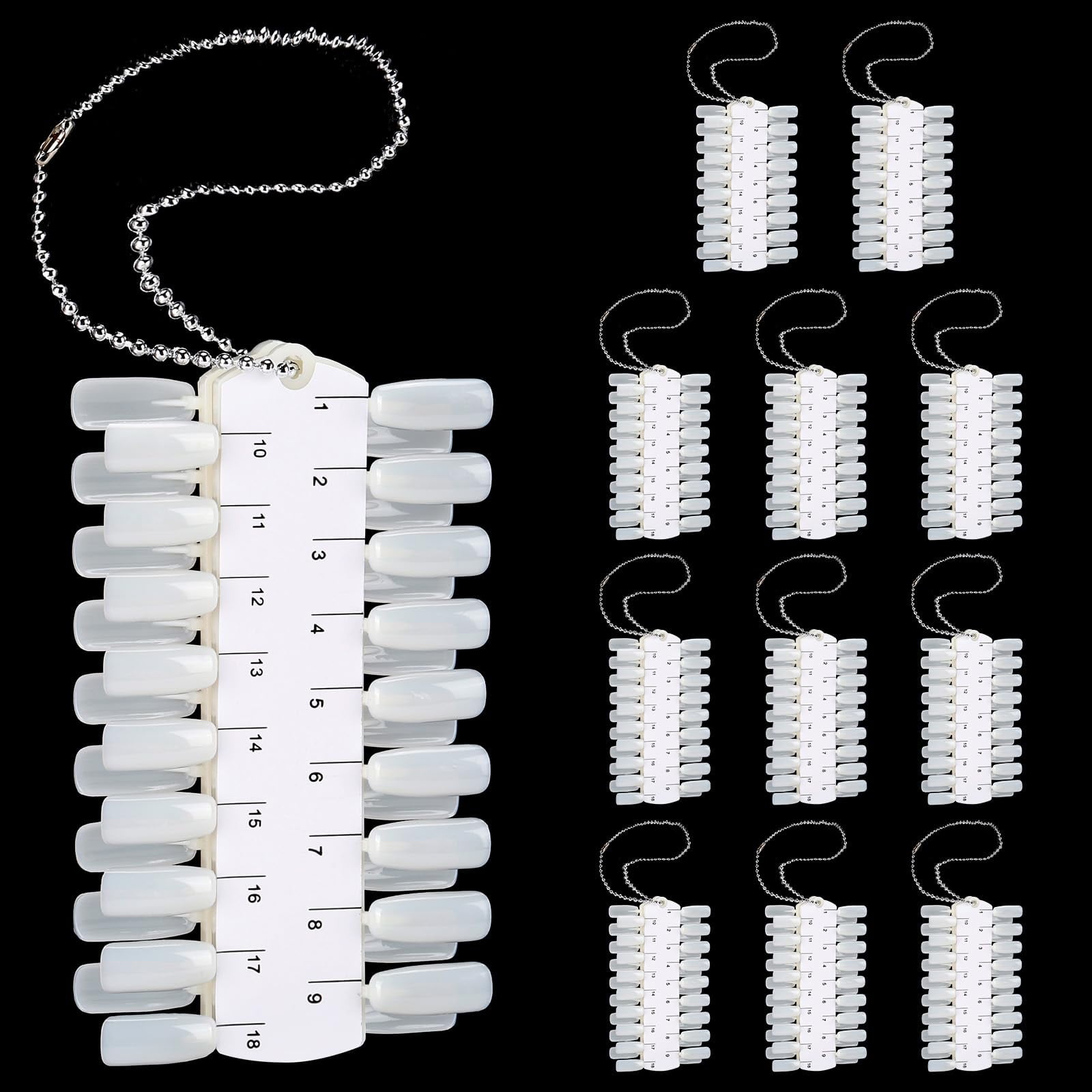 12 Sets 432 Tips Nail Color Swatch, Clear Double Layer Tips Nail Color ...