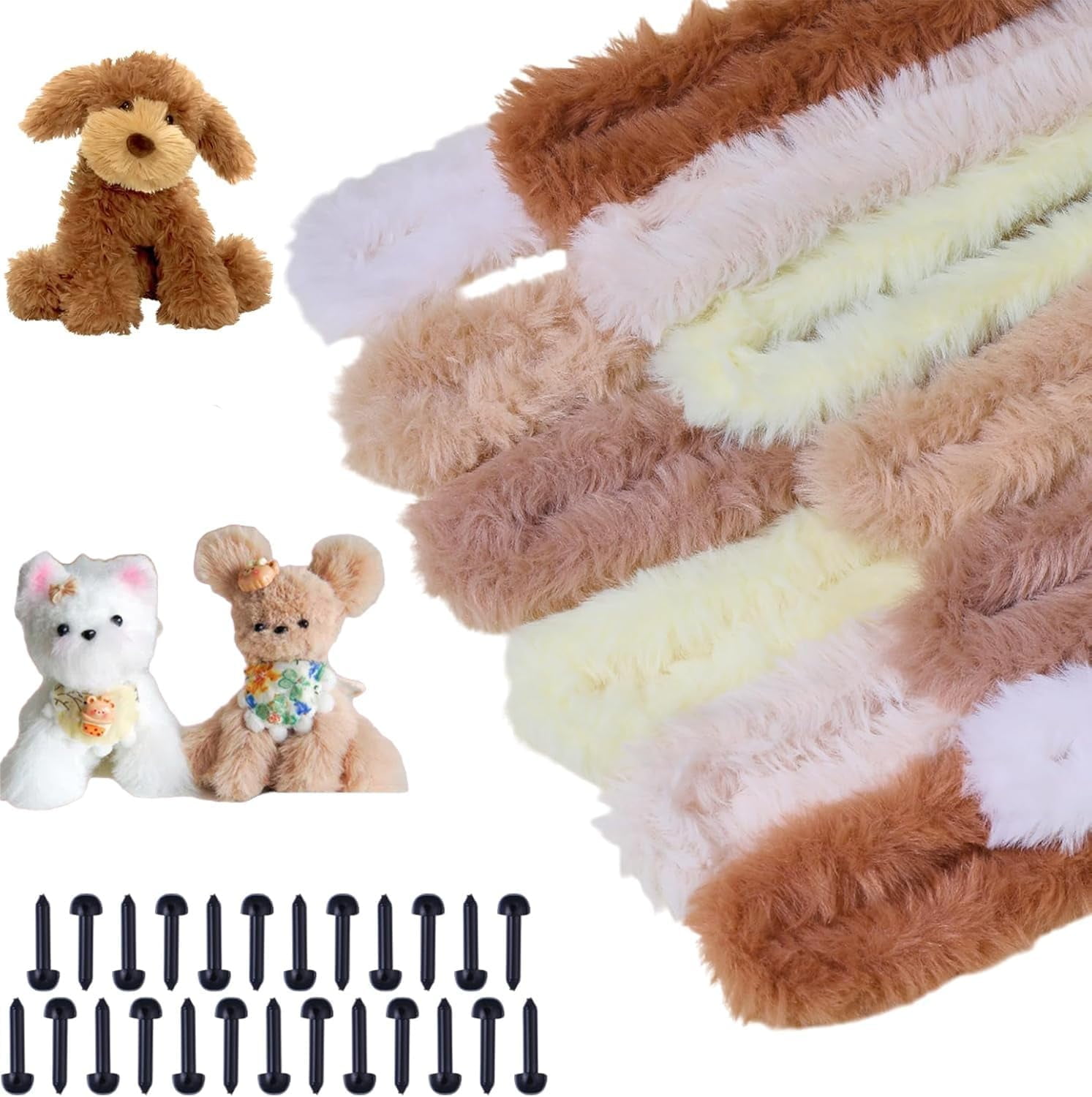 12 Sets 6 Colors DIY Plush Sticks Pipe Cleaner Polyester Chenille Stems ...