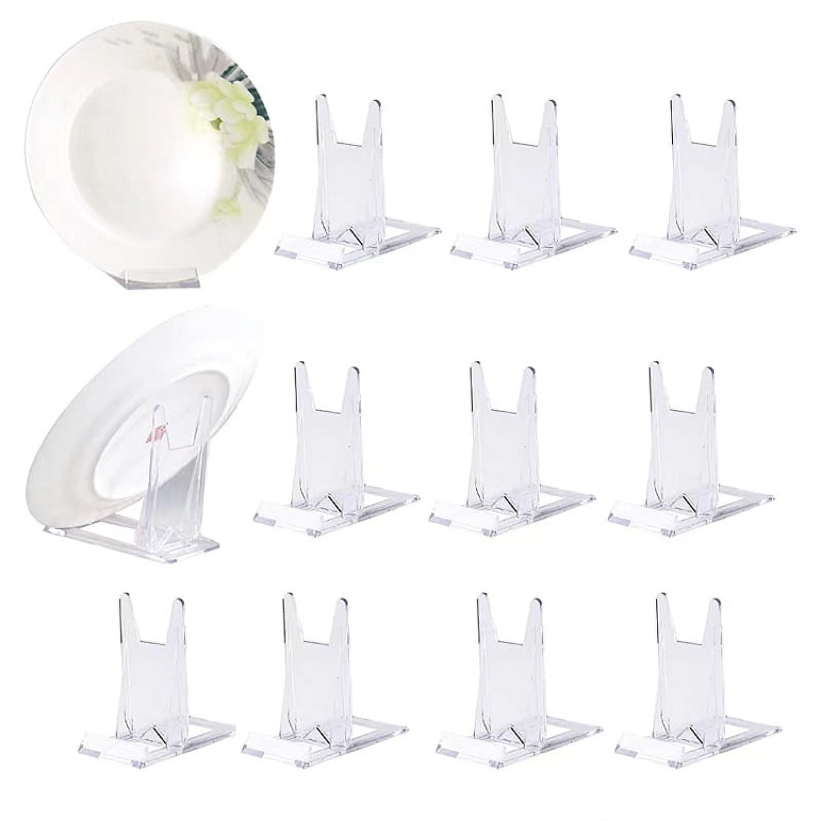 12 Sets Acrylic Plate Stands Plastic Display Holders Picture Plate ...