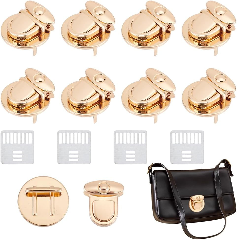 12 Sets Bag Tuck Lock Clasp Iron Catch Purse Thumb Lock Purse Buckle ...