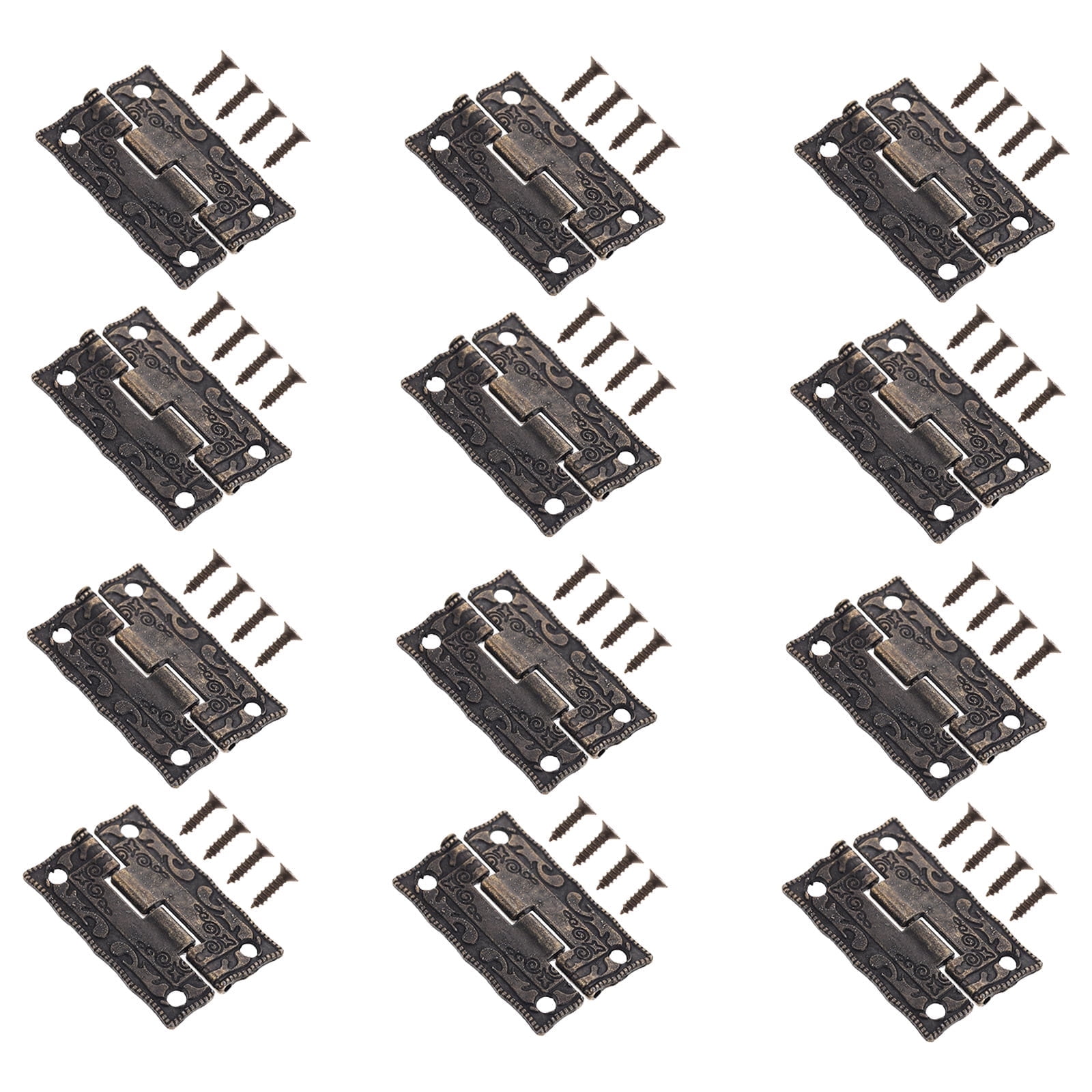 12 Sets Casement Wooden Box Hinge Leather Suitcase Hinges Small Door ...