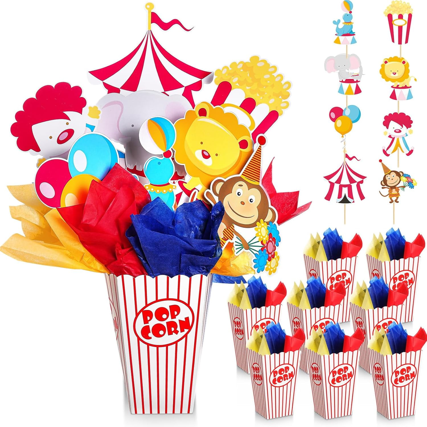 12 Sets Circus Carnival Party Centerpieces Decorations Circus Theme ...