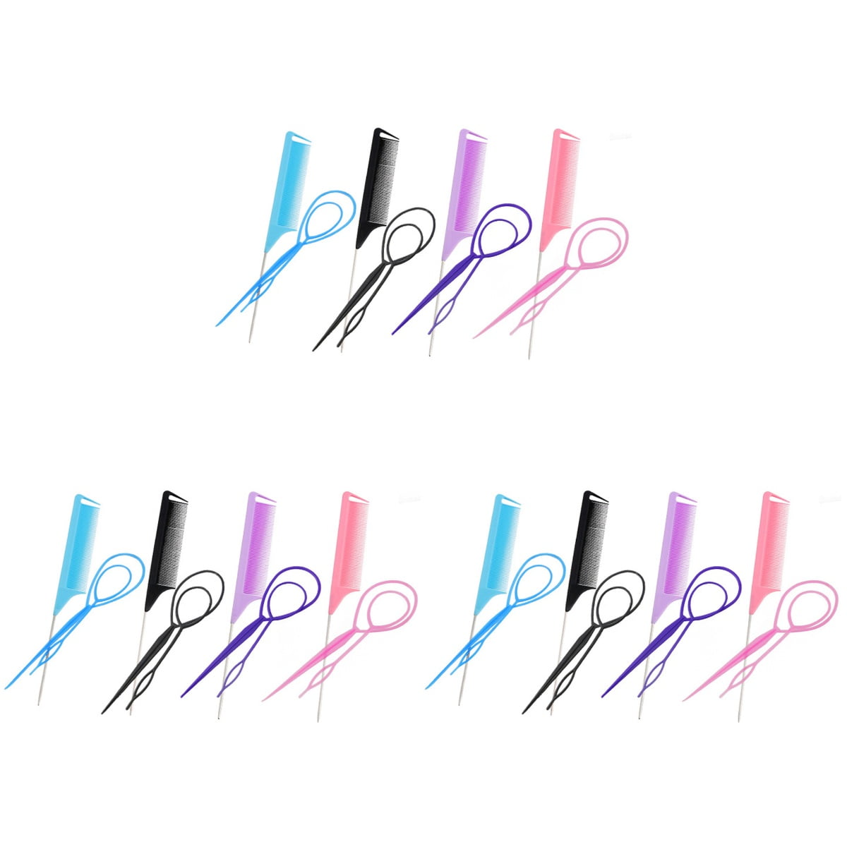 12 Sets Combs French Braid Tool Braid Ponytail Hair Accessories for ...