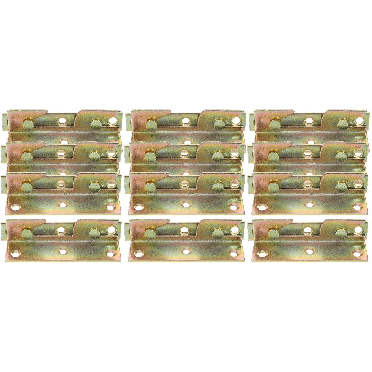 12 Sets Double Hooks Heavy-Duty Bed Rail Brackets Steel Bed Hinges Part ...
