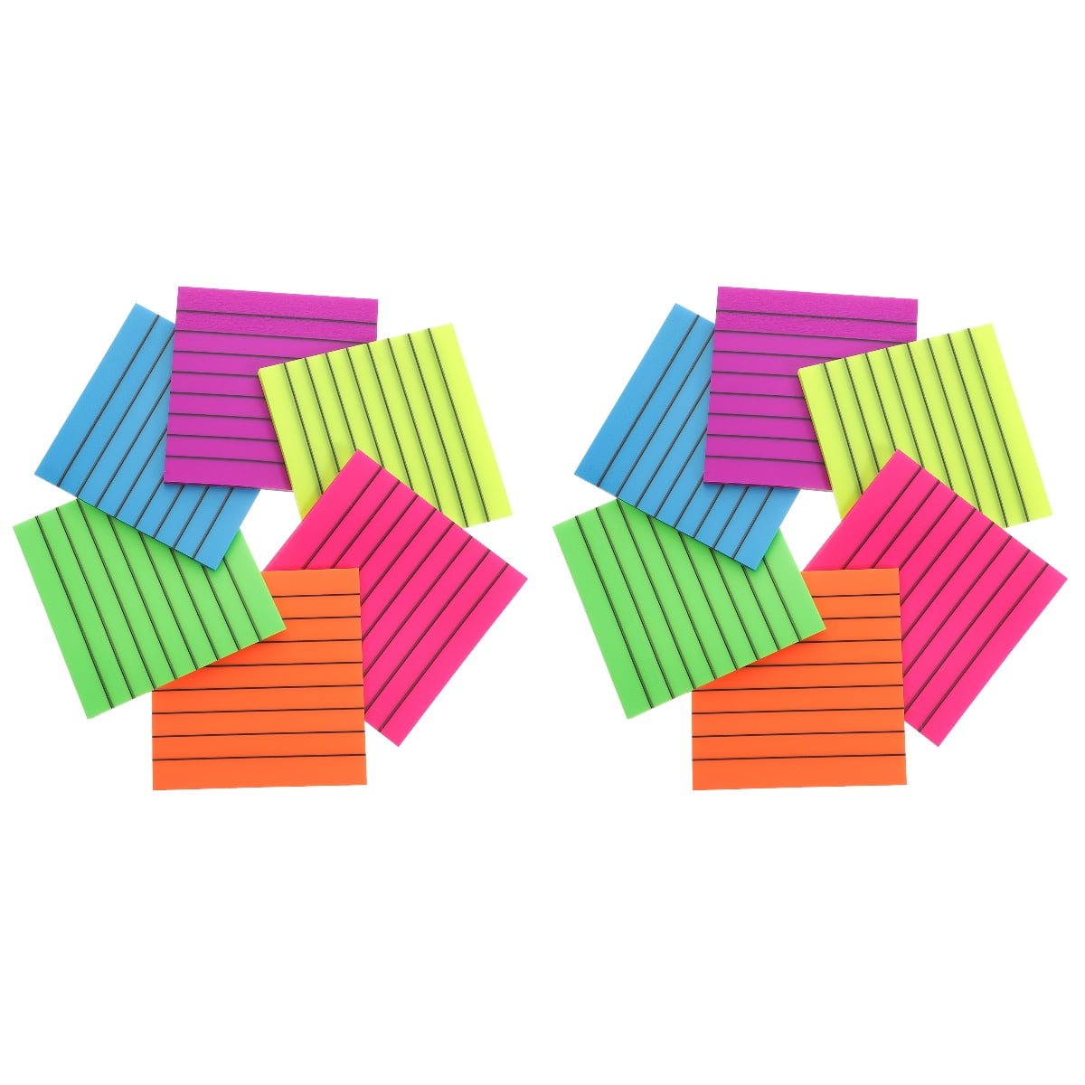 12 Sets Fluorescent Sticky Notes Label Highlighter Strips Reading ...