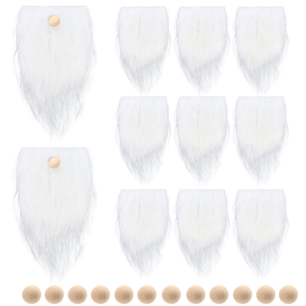 12 Sets Gnomes Beard Kit Bulk Pre Cut Gnome Beards and Noses White Fur ...