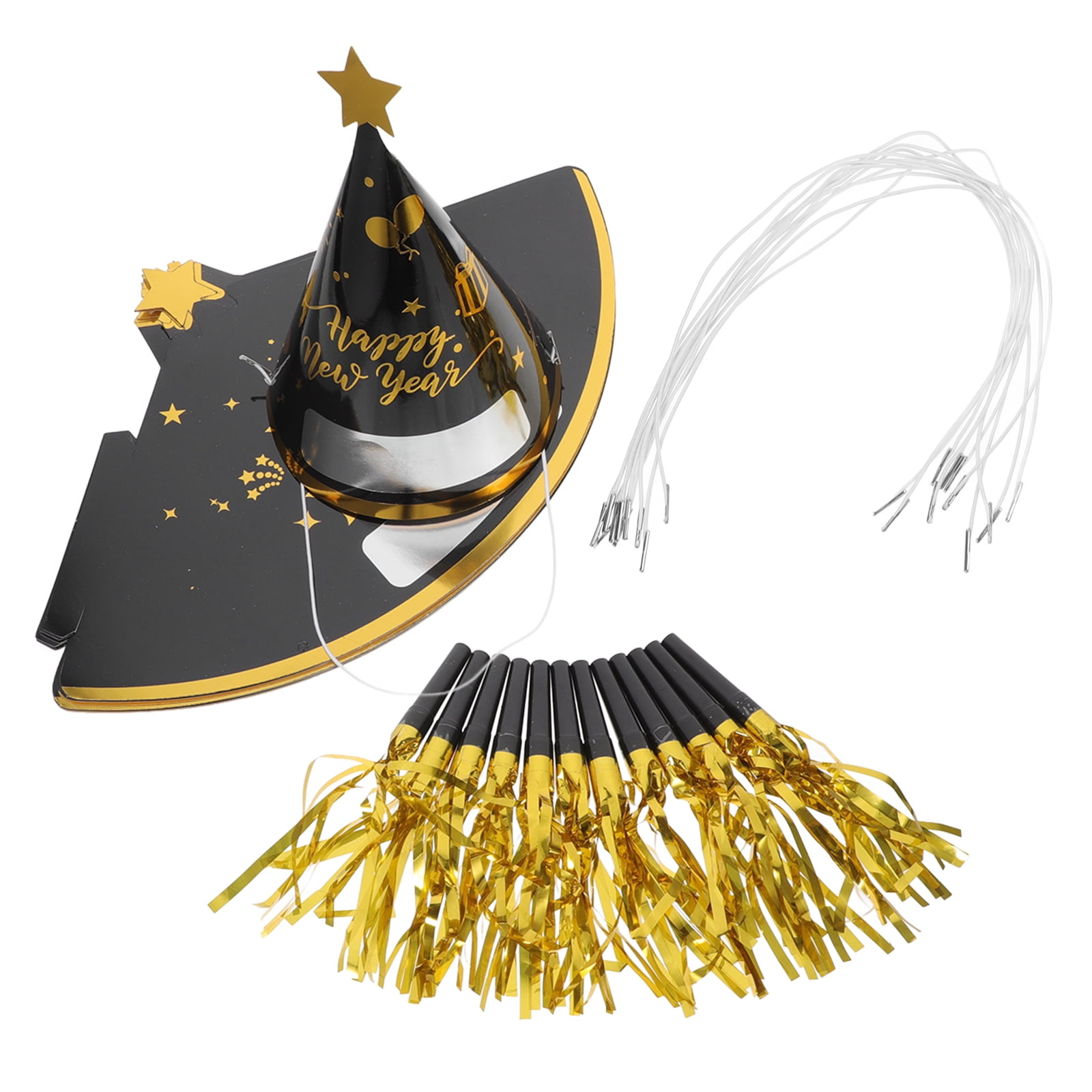GOOHOCHY New Year Party Paper Hats for Adults Multi Color Writable Cone ...