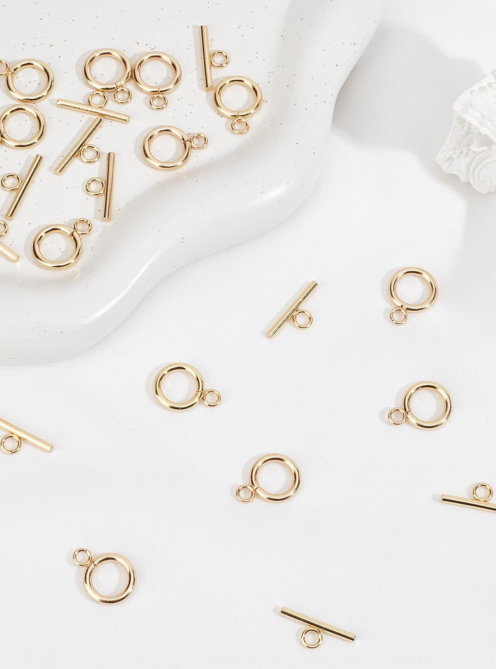 12 Sets IQ Toggle Clasp Clip 304 Stainless Steel Toggle Clasps Real 18K ...