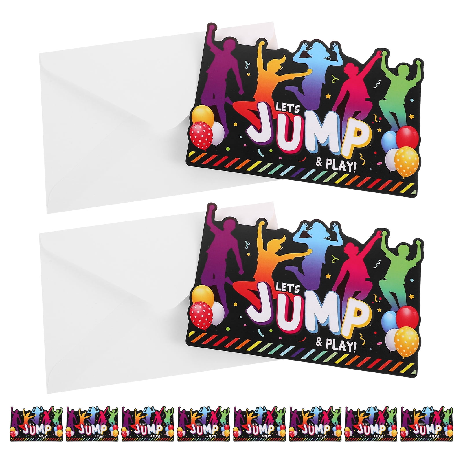 12 Sets Jump Birthday Party Invitation Cards With Envelopes Double ...