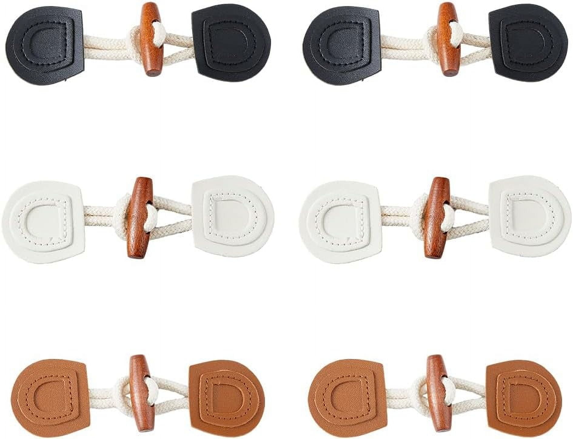 12 Sets Leather Toggles Closures 3 Colors Sew-On Toggles Closures with ...