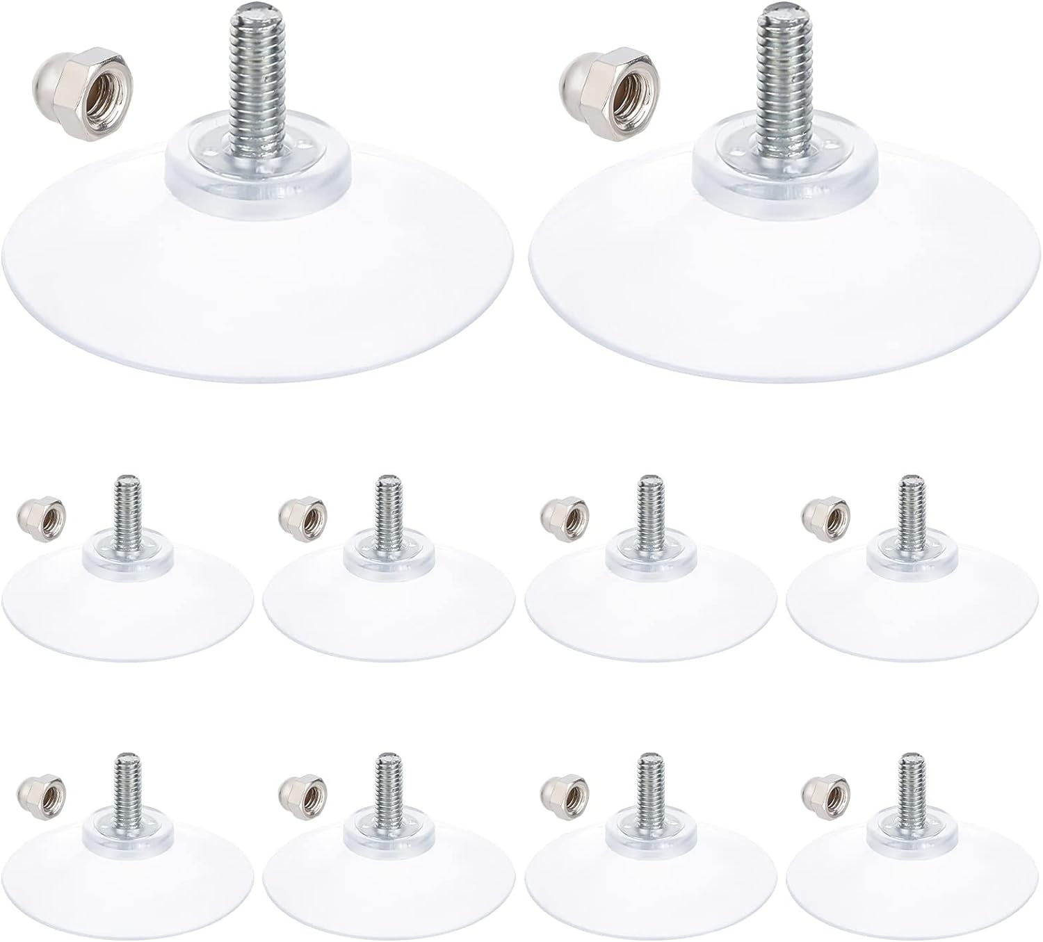 12 Sets License Plate Suction Cups Hooks Clear 2.1" Silicone ...