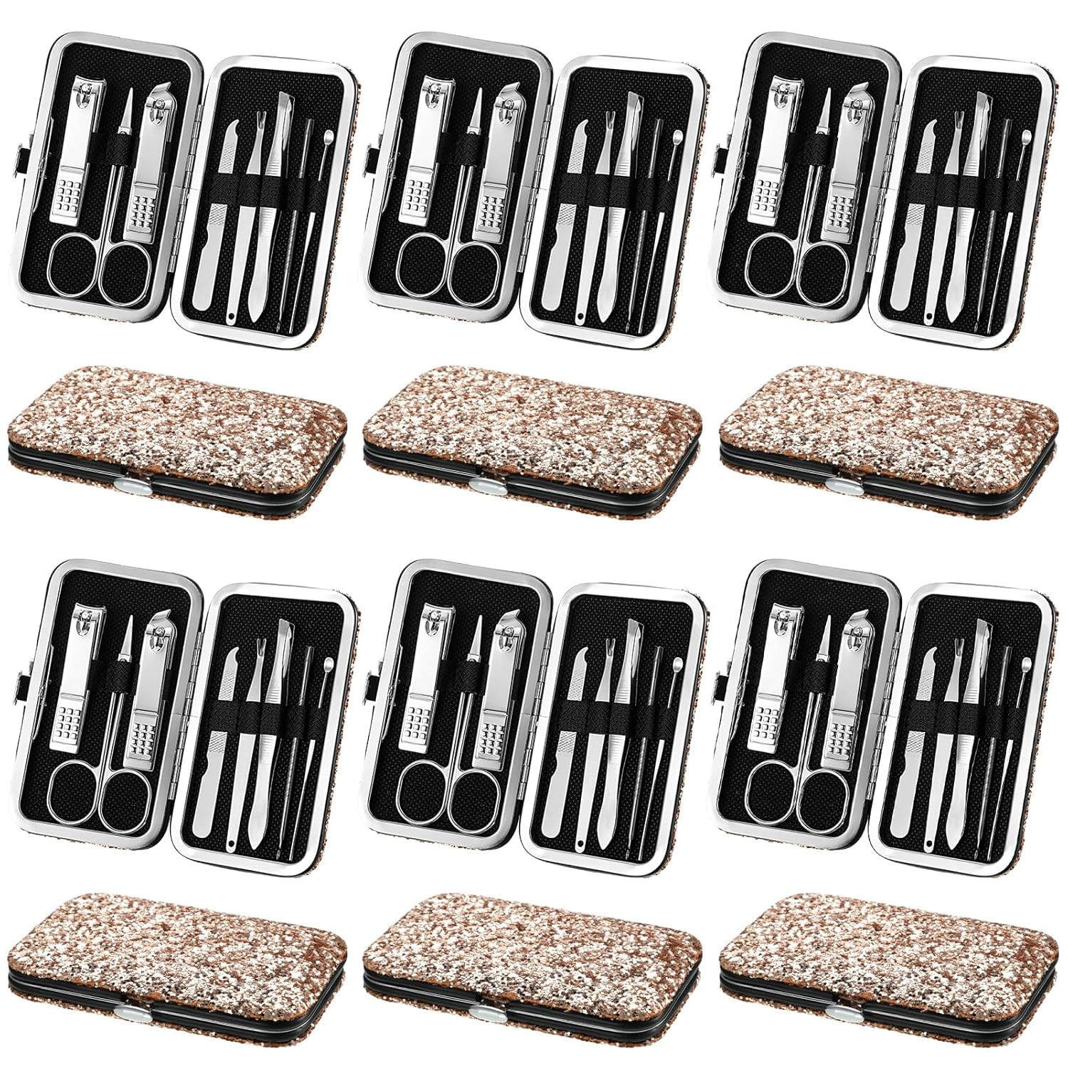 12 Sets Manicure Set Nail Clippers Pedicure Kit Stainless Steel ...