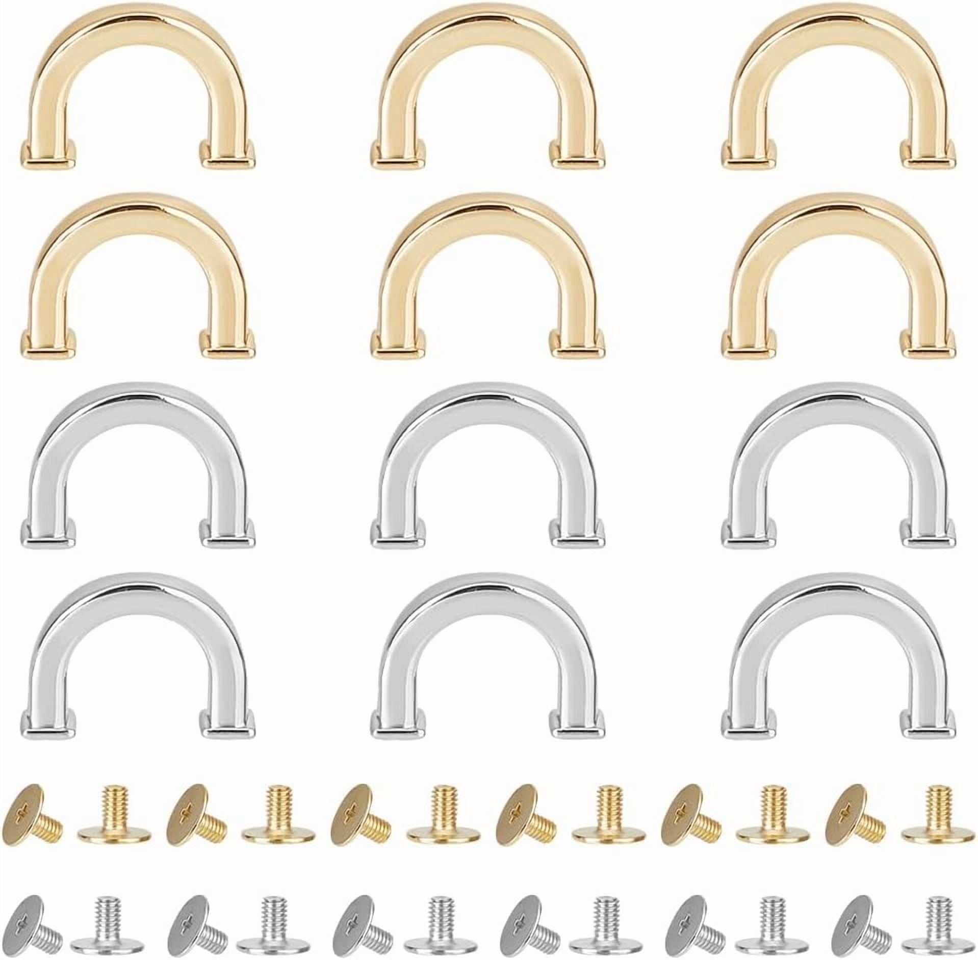 12 Sets Metal D Ring Connector Buckles 2 Colors Purse Suspension Clasp