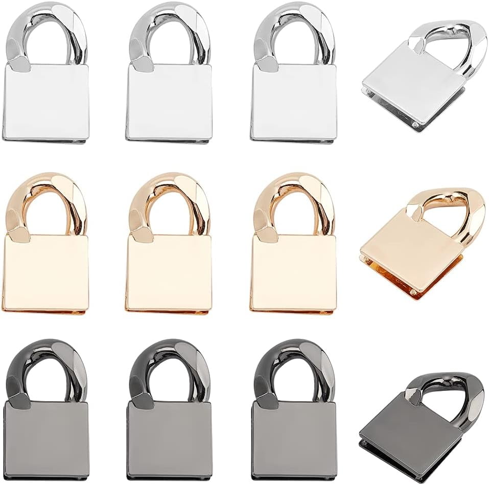 12 Sets Metal Side Clip Buckles 3 Colors Suspension Clasp for Purse ...