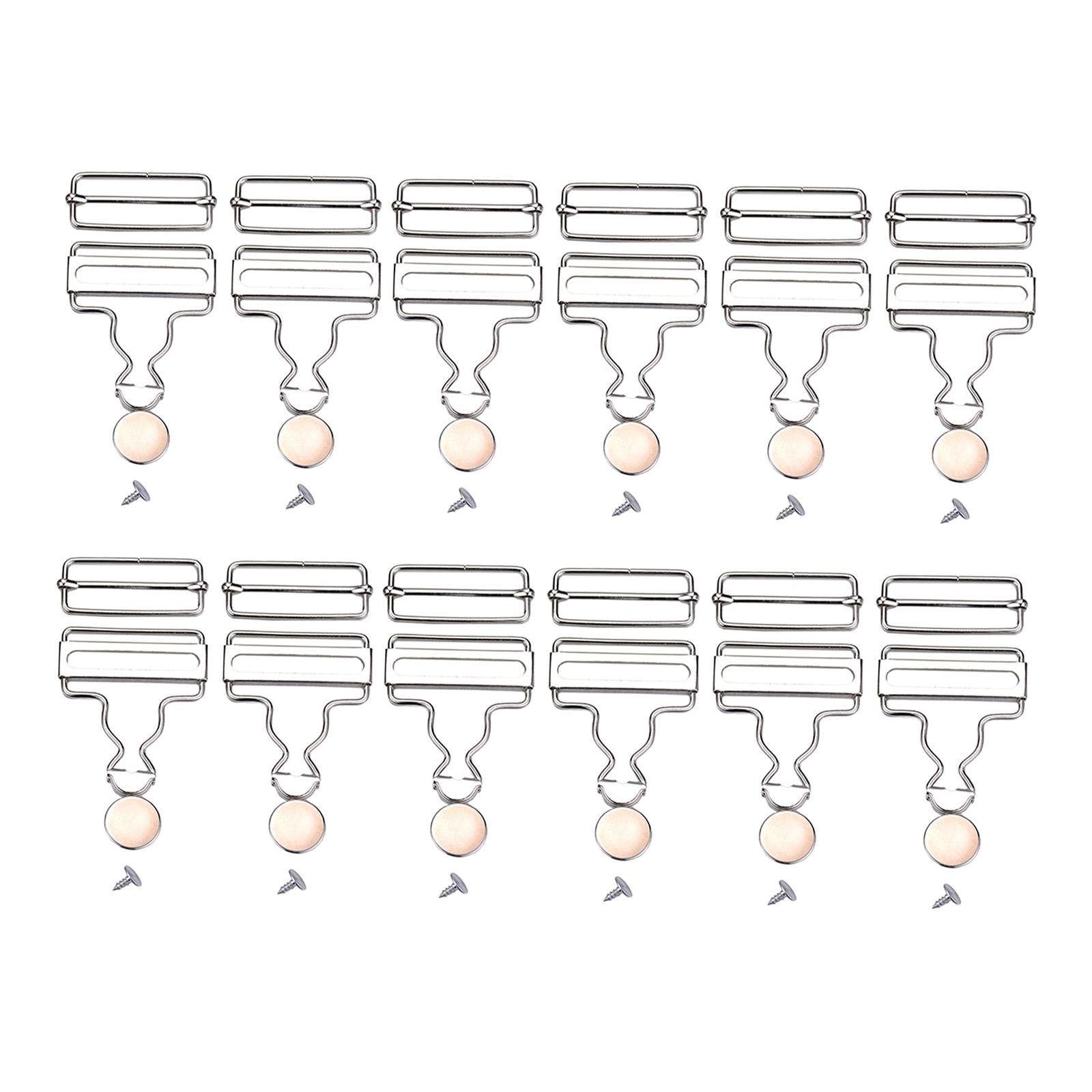 12 Sets Overall Buckles Metal Suspender Replacement Buckles with ...
