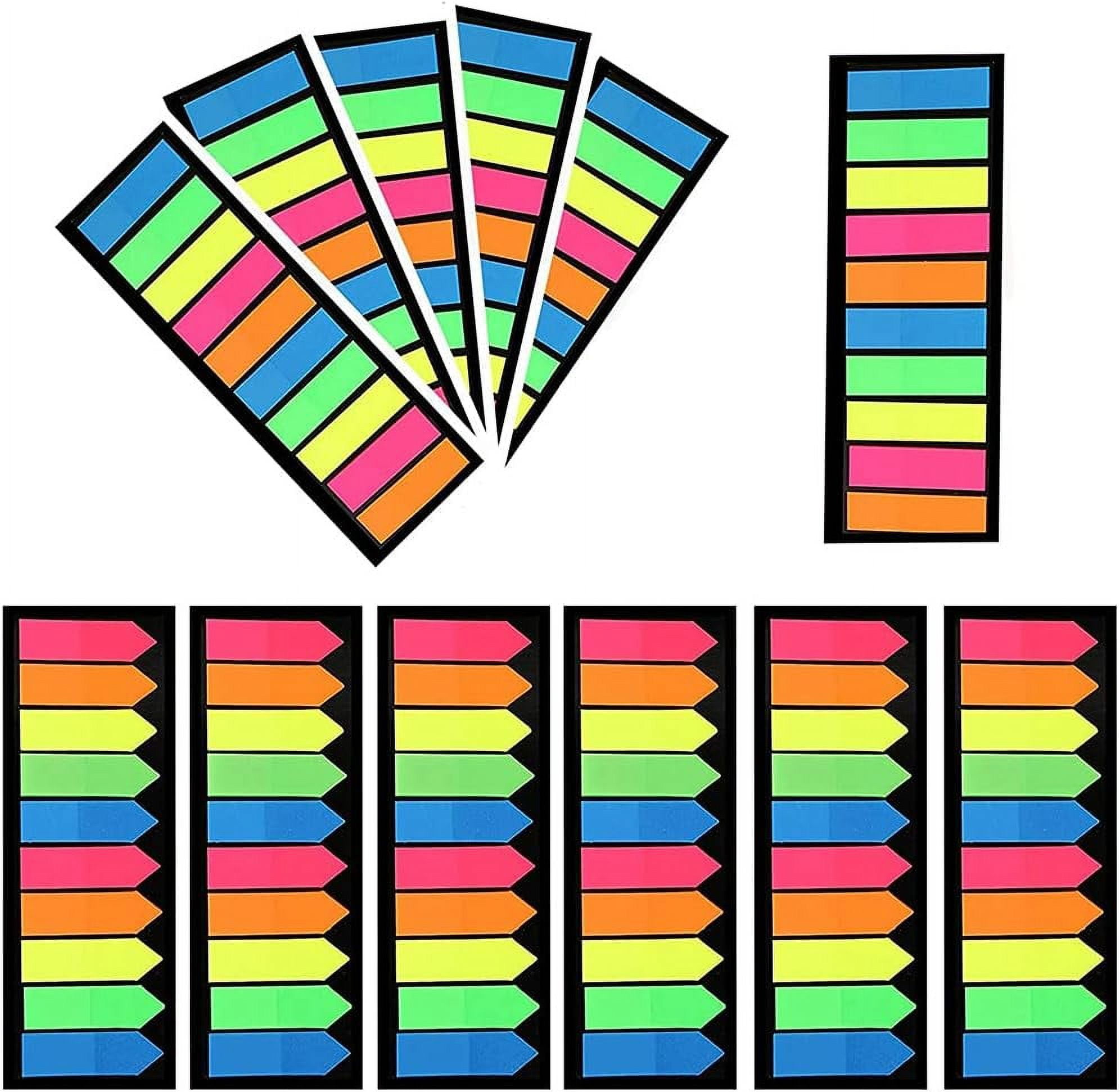 12 Sets Page Markers Sticky Tabs, Colored Tab Flags, Fluorescent Sticker Tabs Note for Books, 2 ...