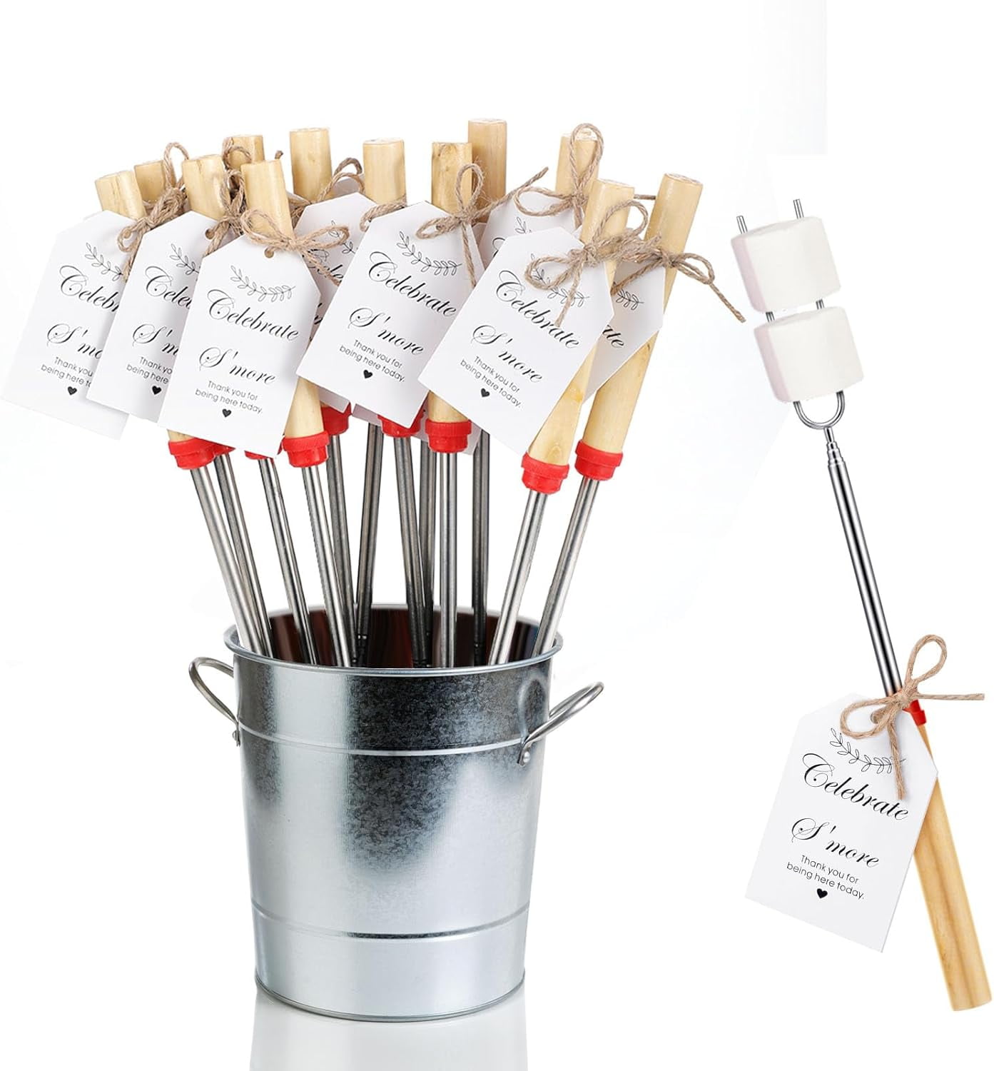12 Sets S'mores Party Favor Includes Smores Sticks for Fire Pit ...