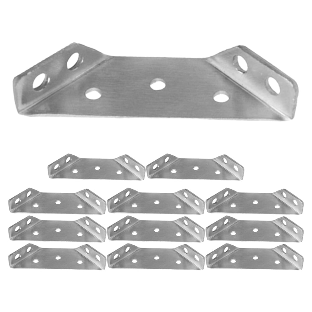 12 Sets Stainless Steel Bracket Corner Brackets Countertop Support ...