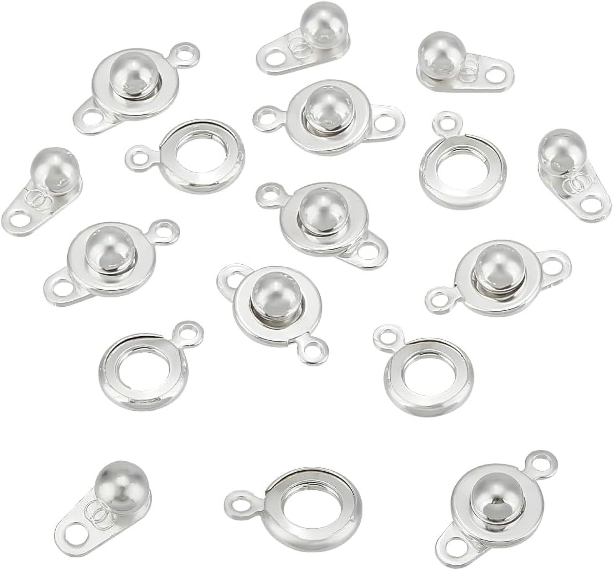12 Sets Stainless Steel Snap Clasps Small Silver Snap Button Ball ...