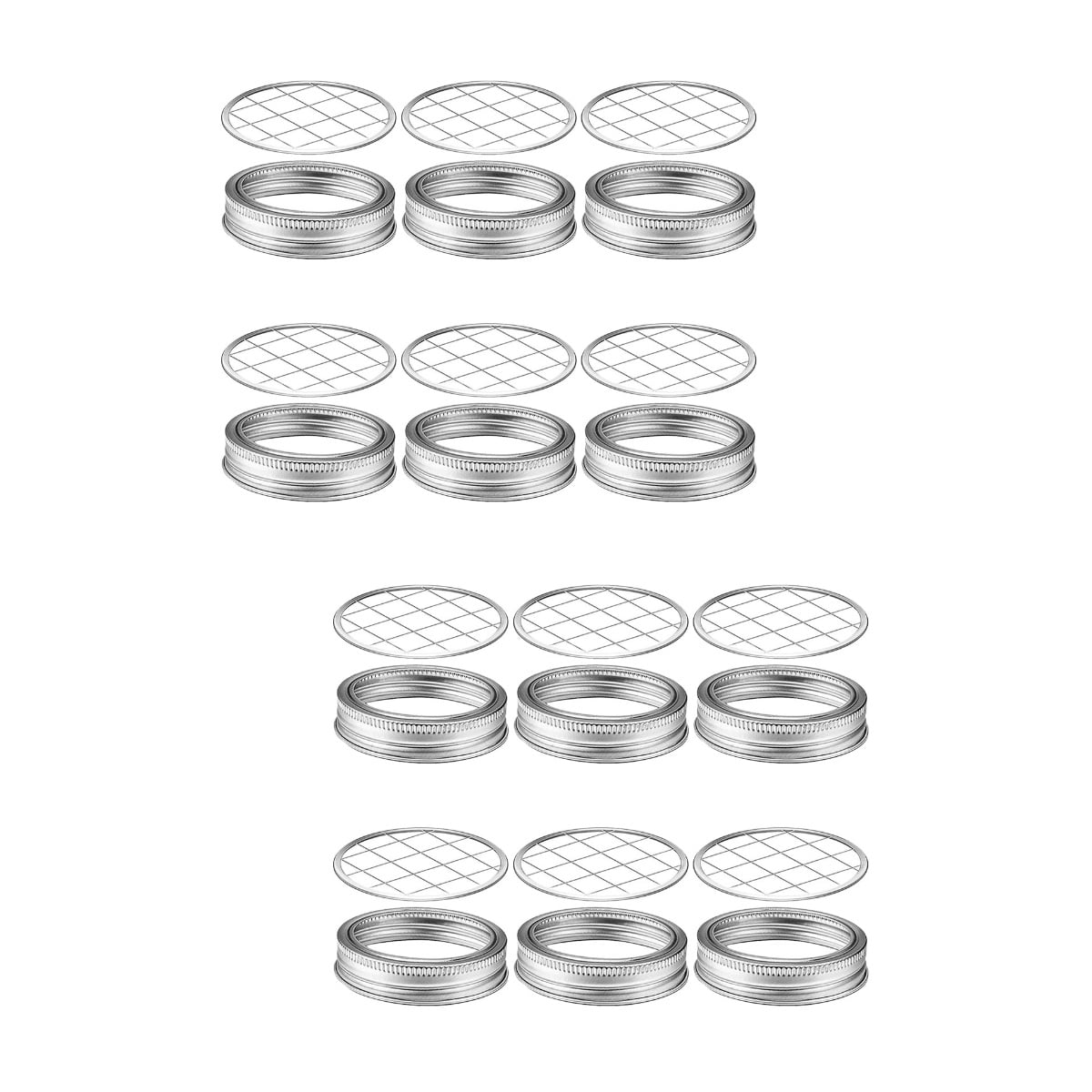 12 Sets Vase Mason Jars Canning Lid Flower Insert Frog Stainless Steel ...