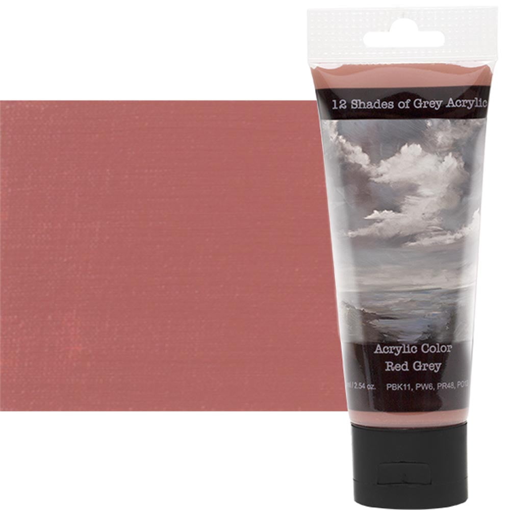 12 Shades Of Grey Acrylic Paint Colors - Red Grey 75ml (2.5 oz ...