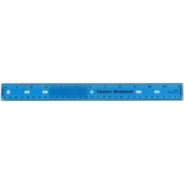 12" Shatter-Resistant Binder Ruler, Available in Multiple Colors ...