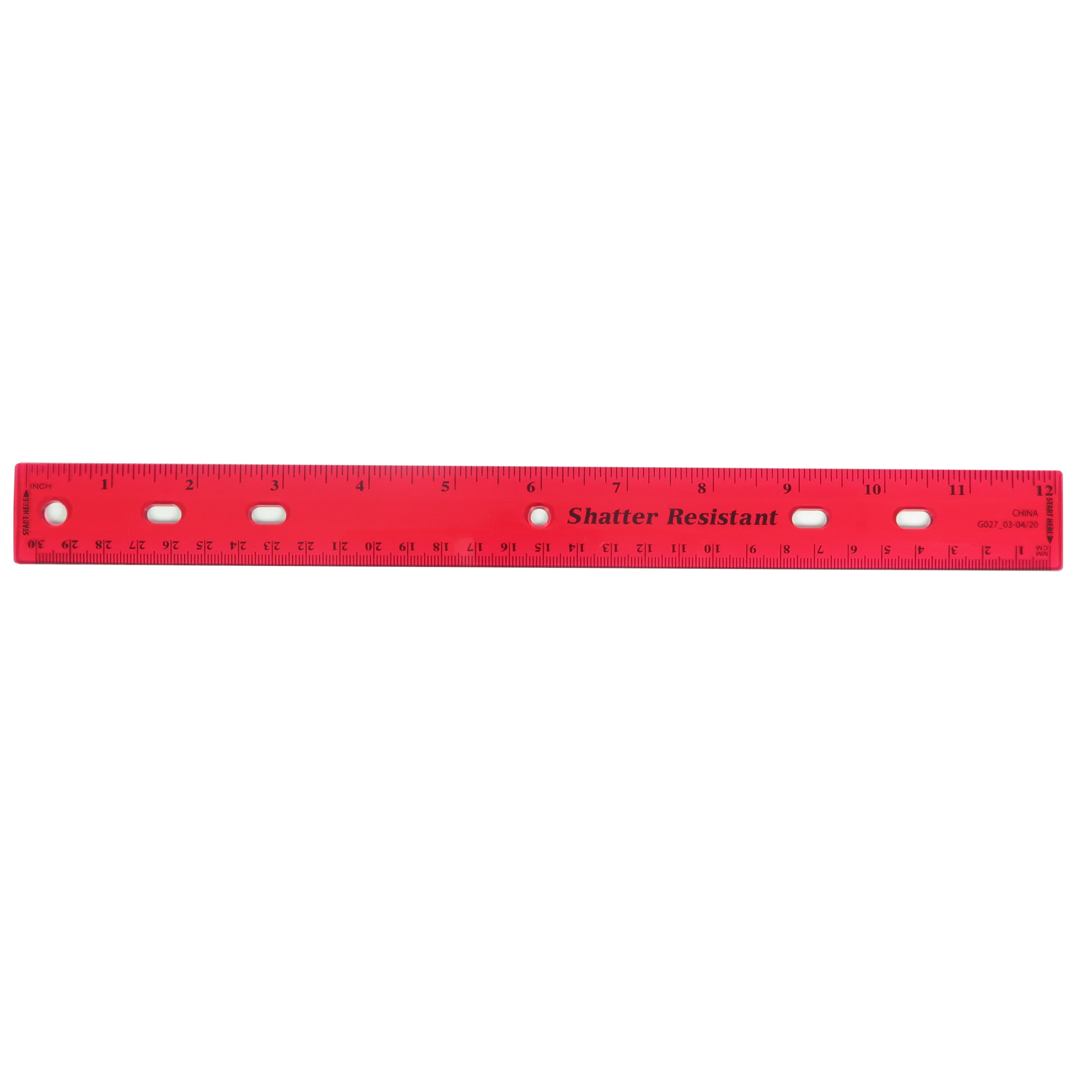 12" Shatter-Resistant Binder Ruler, Available in Multiple Colors ...