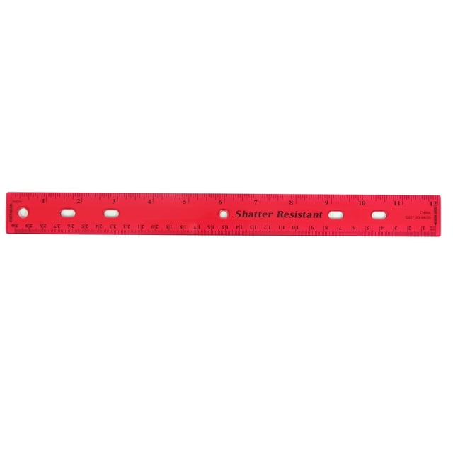 12" Shatter-Resistant Binder Ruler, Available in Multiple Colors ...