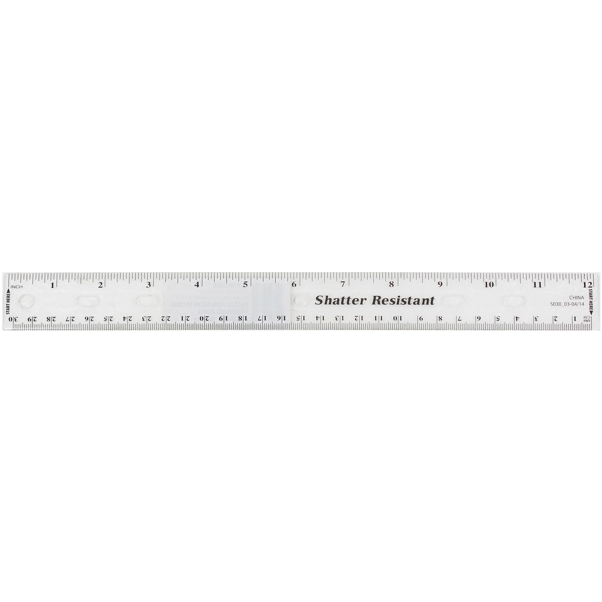 12" Shatter-Resistant Binder Ruler, Available in Multiple Colors ...