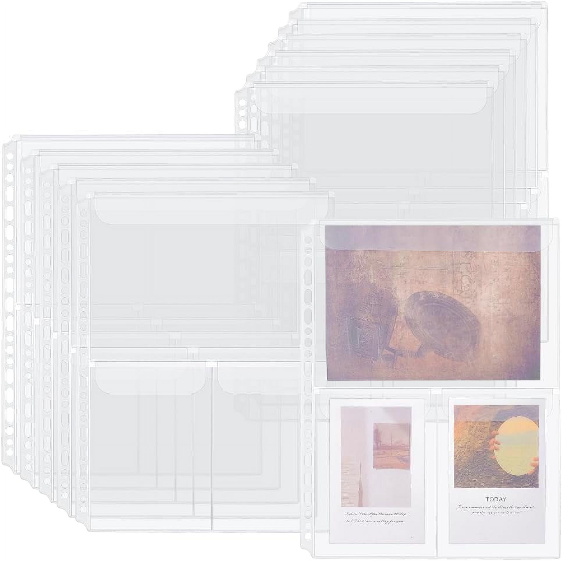 12 Sheet 2 Sizes PVC Plastic 3 Hole Album Binder Refill Pages Document ...