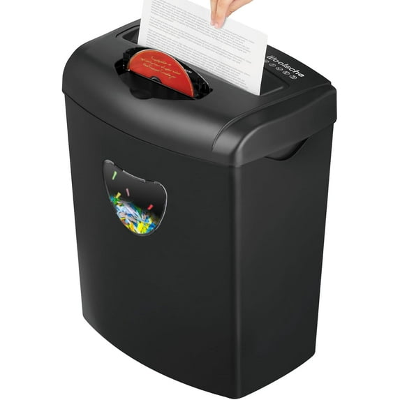 12-Sheet Cross Cut Paper Shredder with Large 5.55-Gallon Basket - P-4 ...