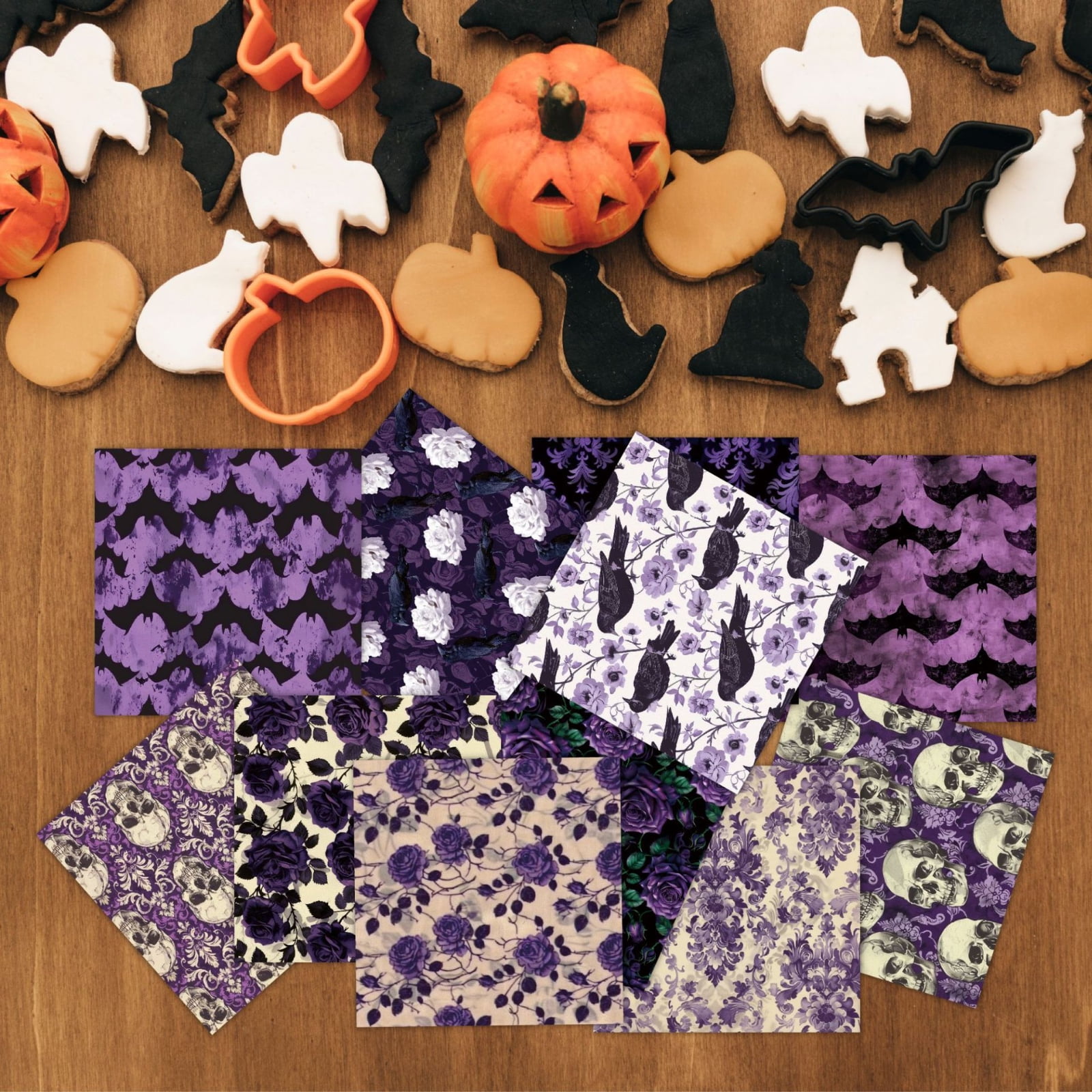 12 Sheet Halloween Pattern Paper Set 6"x6" Decorative Craft Paper ...