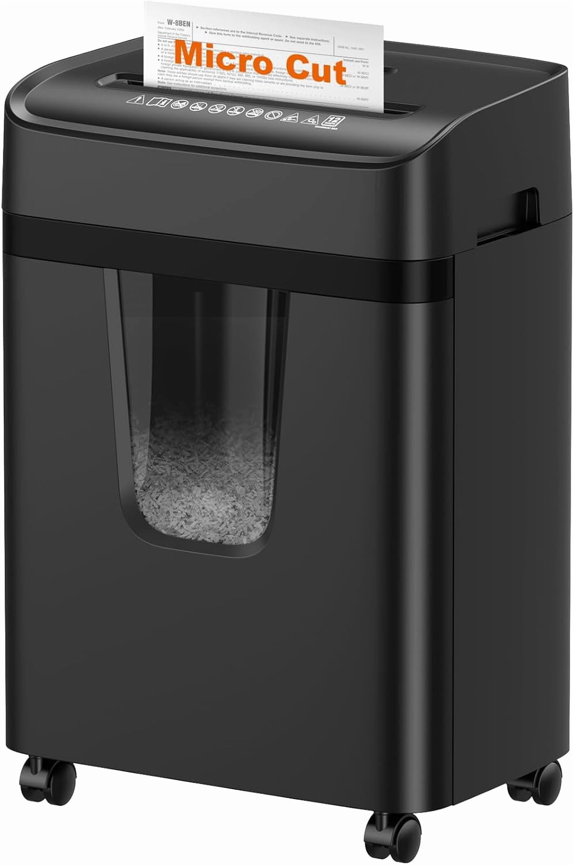12-Sheet Micro-Cut Paper Shredders for Home Office, Heavy Duty Document ...