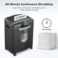 12-Sheet Micro Cut Shredders for Home Office, 60 Minute P-4 Security ...