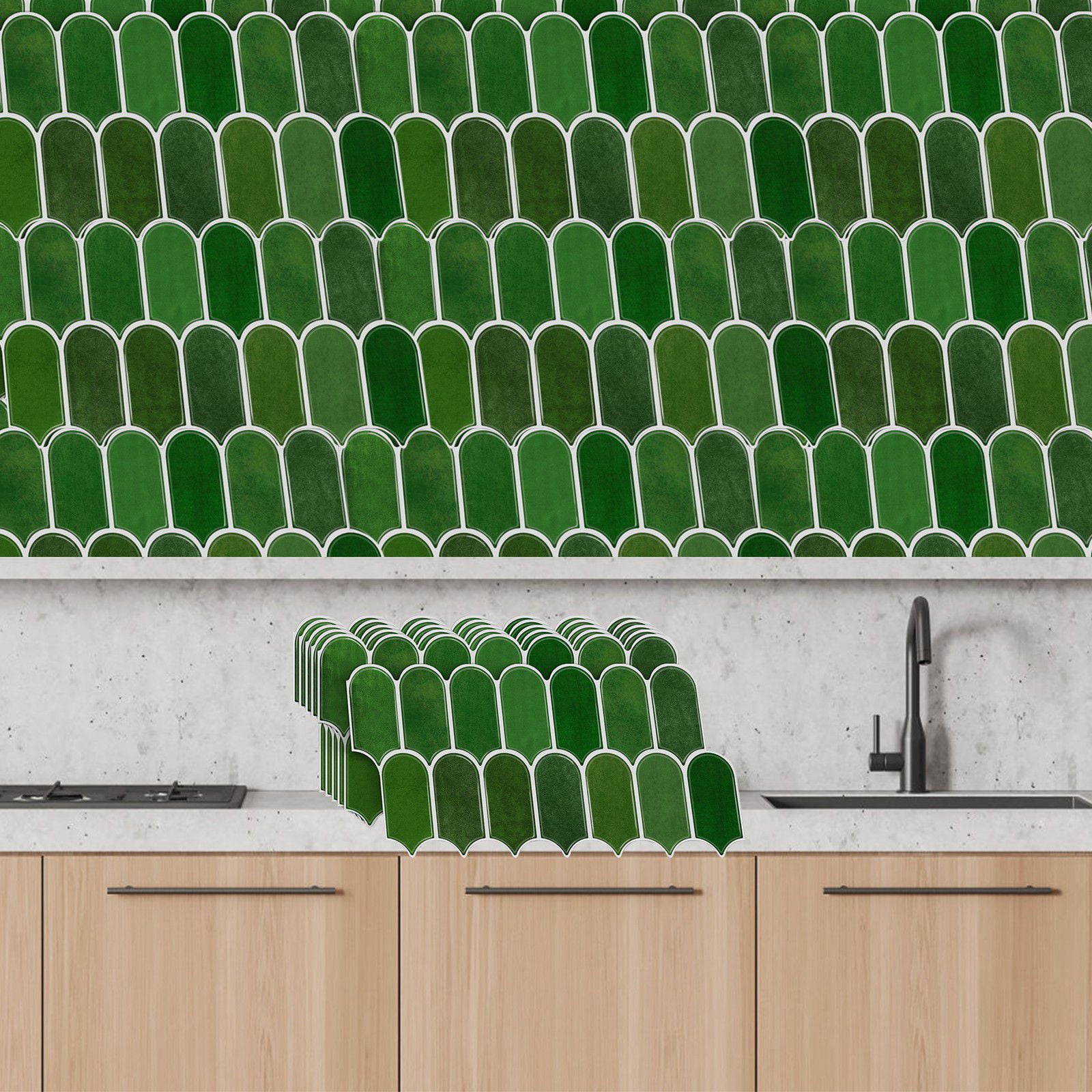 12-Sheet Peel and Stick Backsplash Tiles, 6"x12" 3D Vinyl Stick On Wall ...