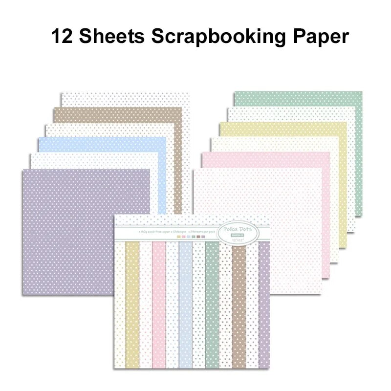 12 Sheet Scrapbook Paper 30x30cm, 12 Inch Scrapbooking Planner Paper ...