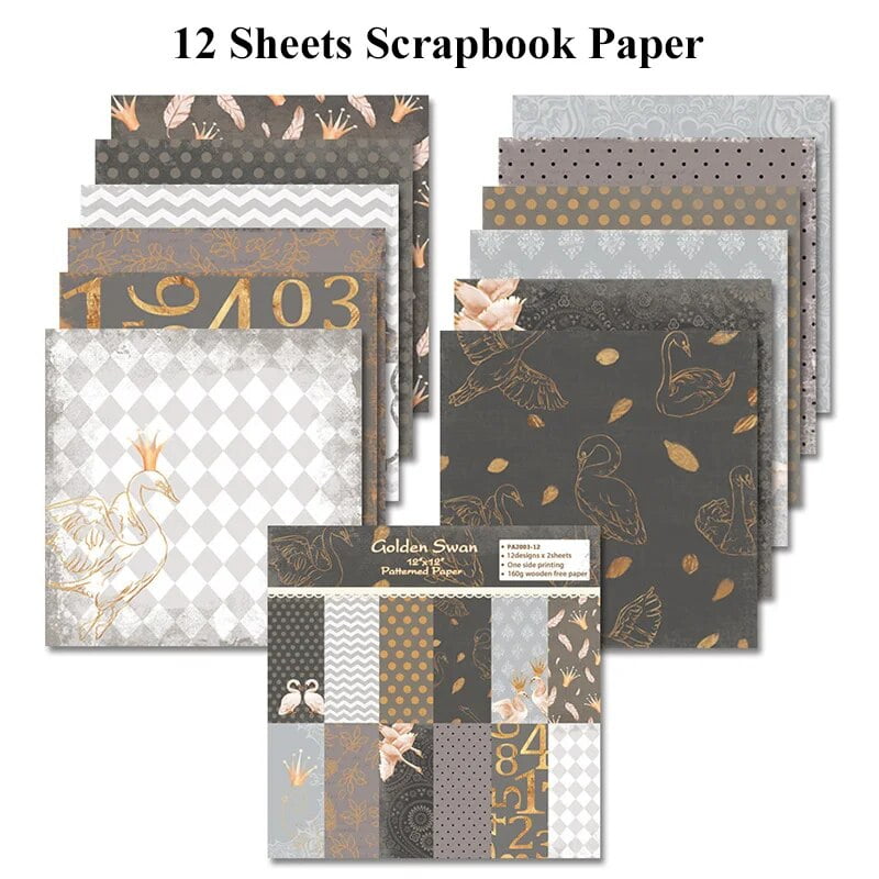12 Sheet Scrapbook Paper 30x30cm, 12 Inch Scrapbooking Planner Paper ...