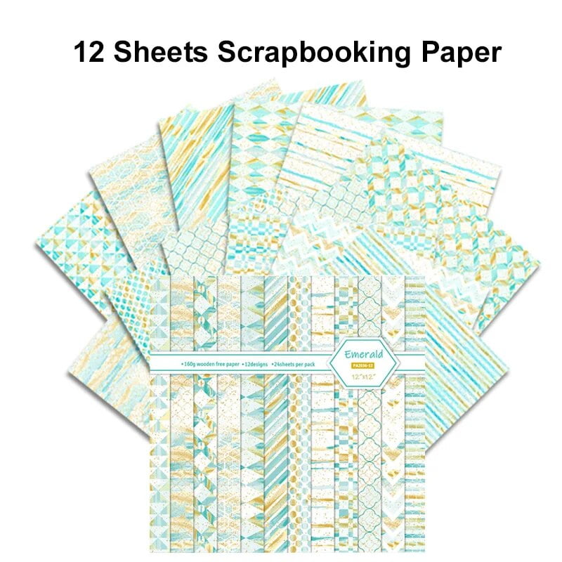 12 Sheet Scrapbook Paper 30x30cm, 12 Inch Scrapbooking Planner Paper ...