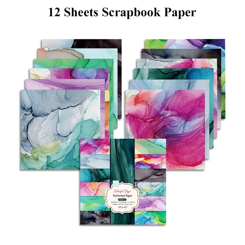 12 Sheet Scrapbook Paper 30x30cm, 12 Inch Scrapbooking Planner Paper ...