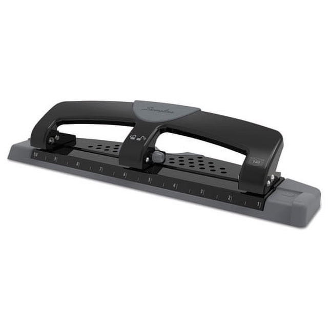 12-Sheet Smarttouch Three-Hole Punch, 9/32" Holes, Black/gray | Bundle ...