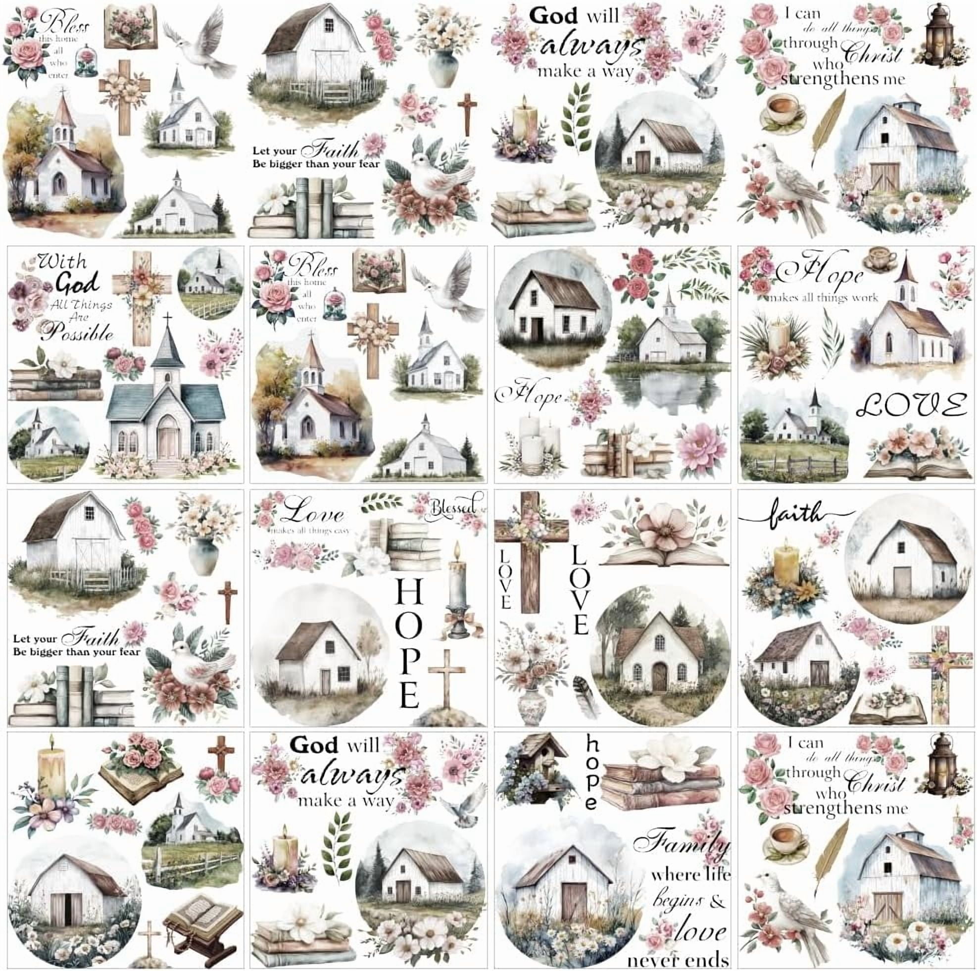 12 Sheets 12 Style Easter Rub on Transfers for Crafts and Furniture ...