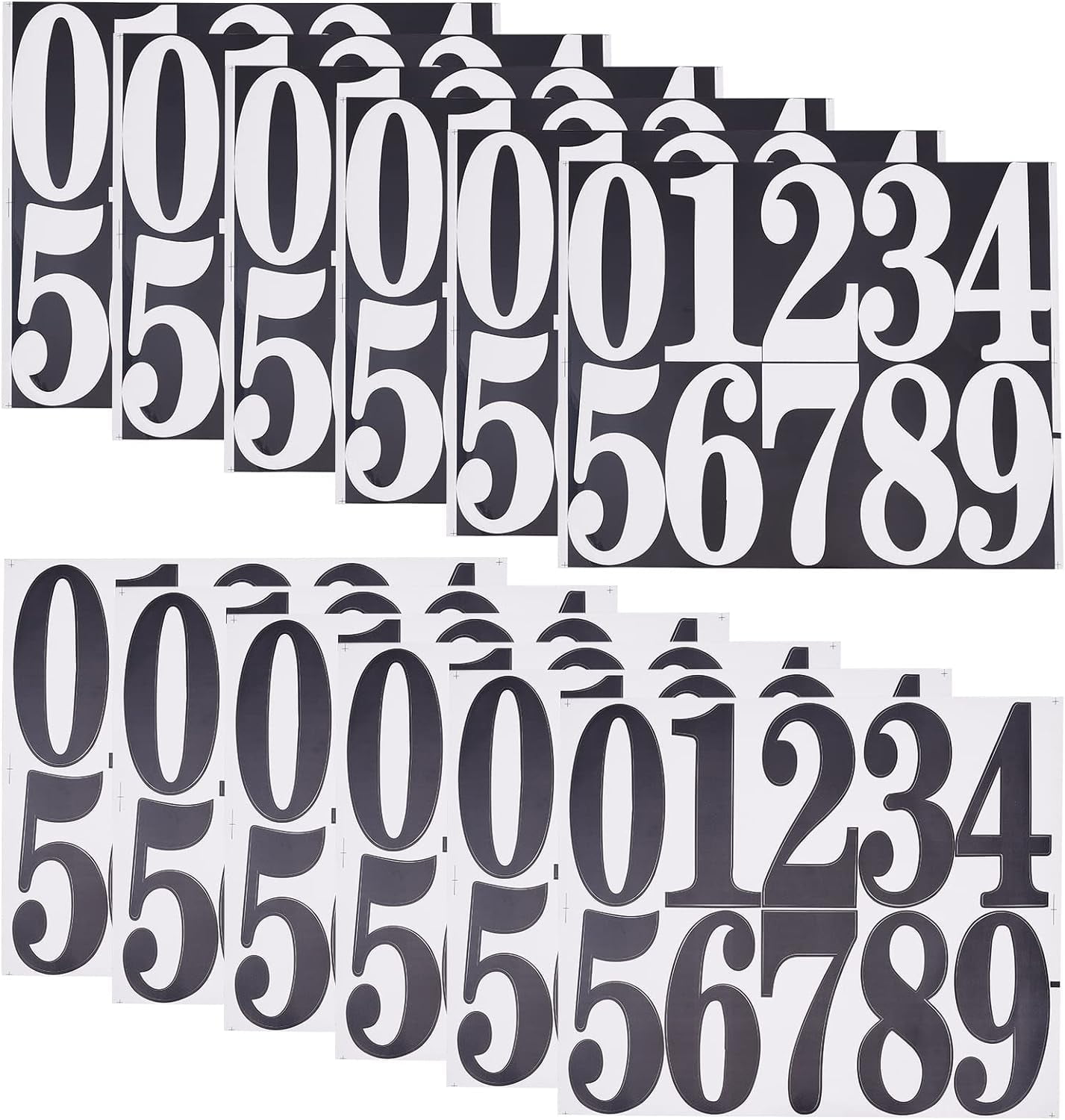 12 Sheets 2 Colors Mailbox Numbers Sticker Number 0~9 Waterproof Decals ...