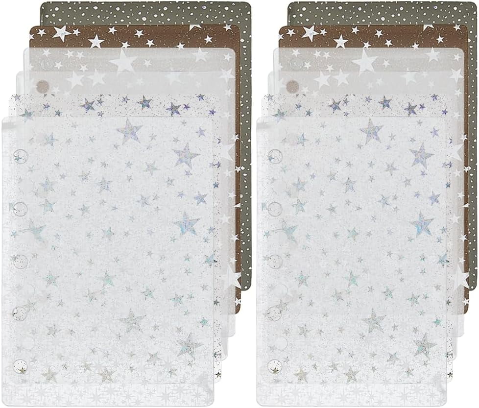 12 Sheets 2 Sizes Plastic Index Dividers Clear Series Dazzle Index ...