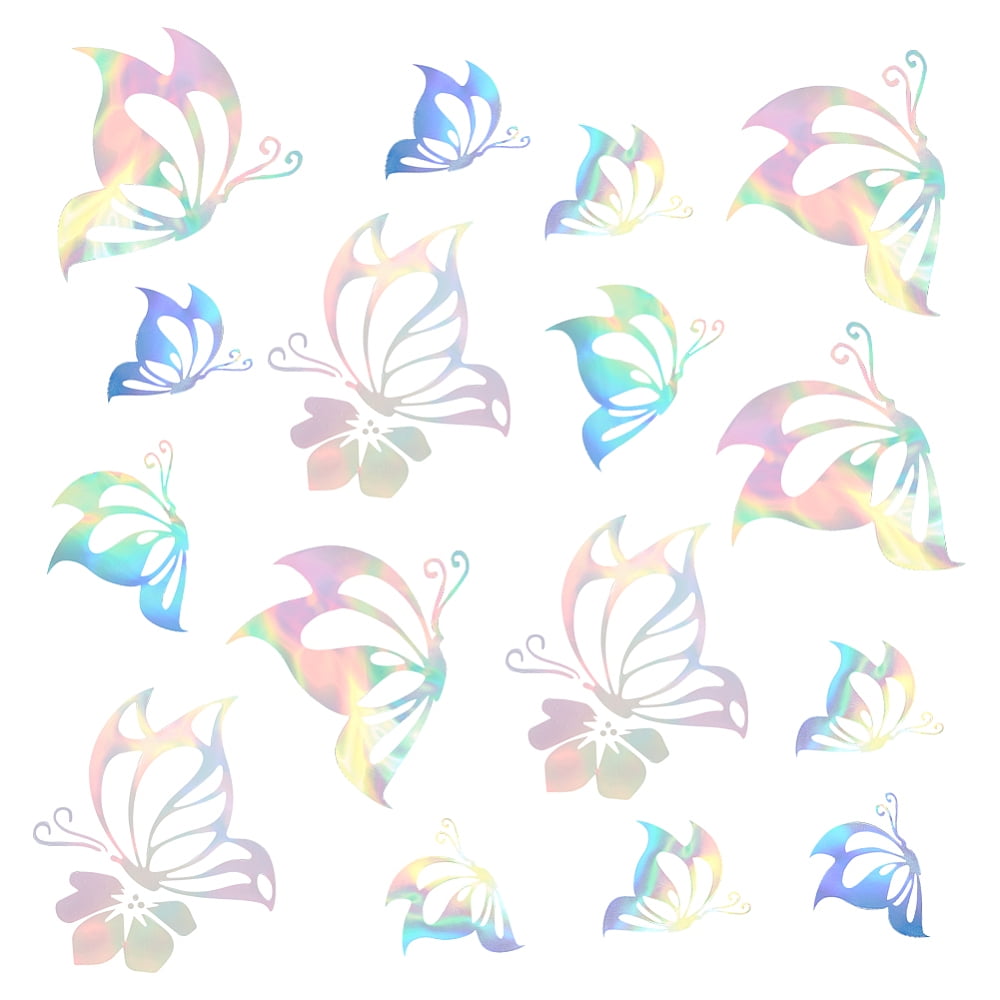12 Sheets 2 Styles Laser Butterfly PET Waterproof Car Stickers ...