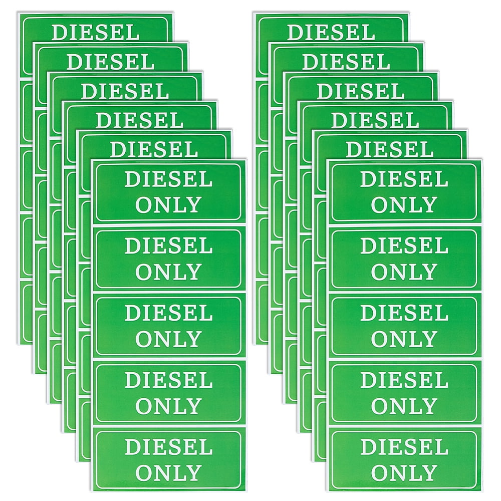 12 Sheets/60Pcs Diesel Only Stickers Diesel Can Warning Labels ...